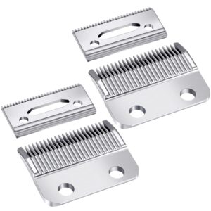 mudder 2 sets professional replacement clipper blades, 2 holes adjustable hair clippers parts blades, hair trimmer replacement blade for barbers and stylists (silver)