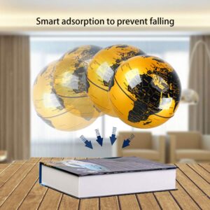 Fashion World Geographic Globes, Magnetic Floating Auto-Rotation Rotating 6" Gold Globe,with Book Style Platform.