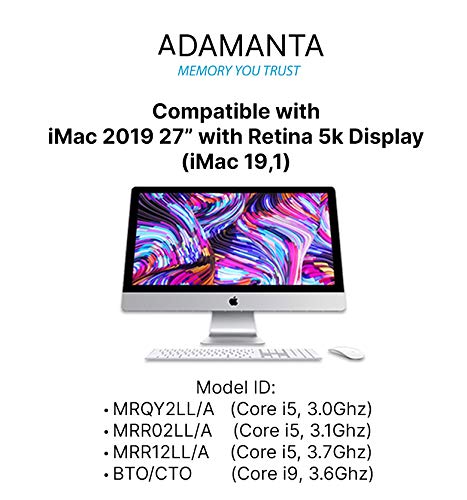 Factory Original 64GB (2x32GB) Memory Upgrade for 2020 & 2019 Apple iMac 27" w/Retina 5K Display & 2018 Apple Mac Mini DDR4 2666Mhz PC4-21300 SODIMM 2Rx8 CL19 1.2v RAM Adamanta