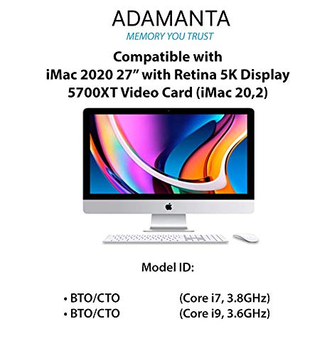 Factory Original 64GB (2x32GB) Memory Upgrade for 2020 & 2019 Apple iMac 27" w/Retina 5K Display & 2018 Apple Mac Mini DDR4 2666Mhz PC4-21300 SODIMM 2Rx8 CL19 1.2v RAM Adamanta