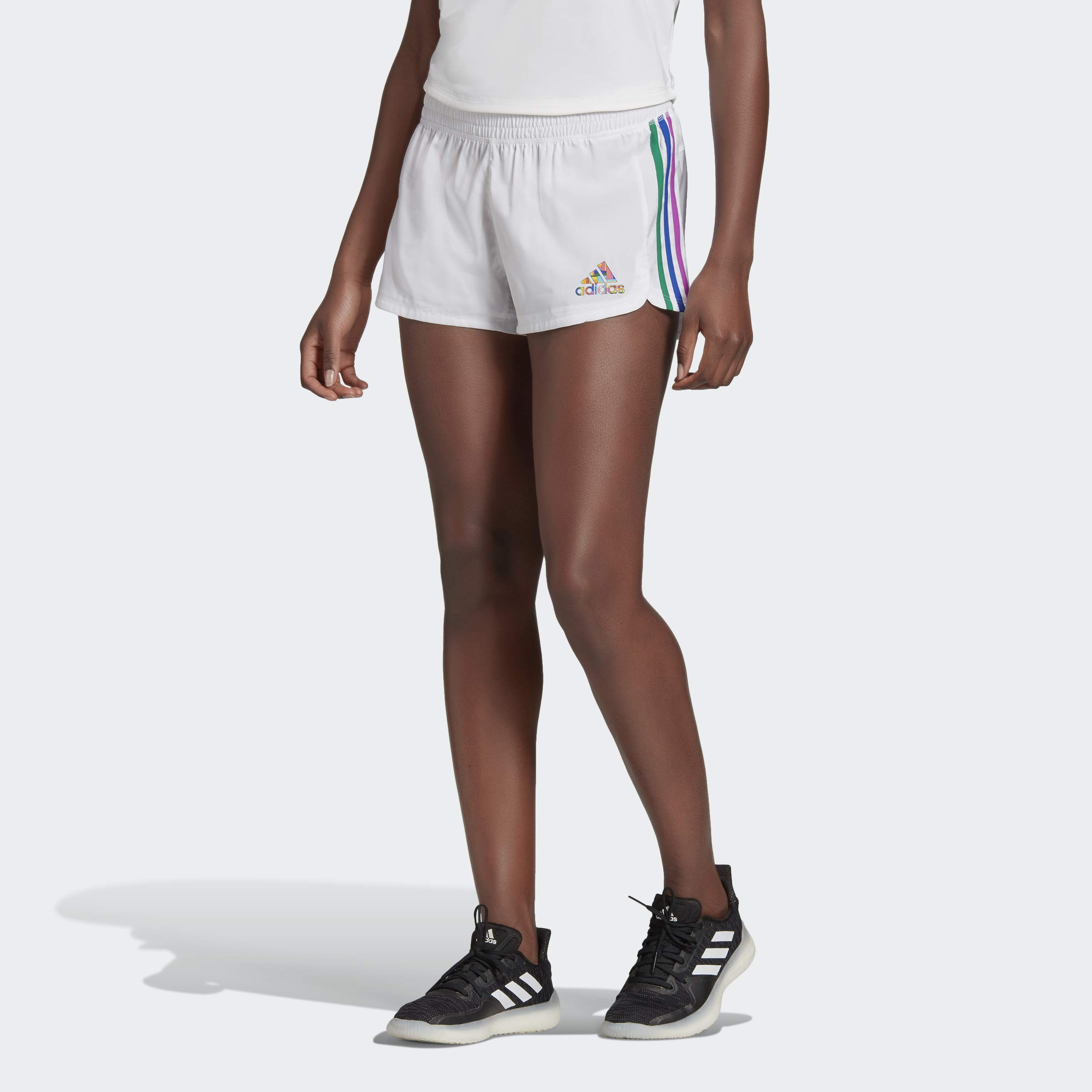 adidas womens Pride Pacer Shorts White XX-Small