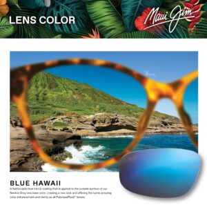 Maui Jim Men's and Women's Hema Polarized Rimless Sunglasses, Crystal Matte/Blue Hawaii, Large