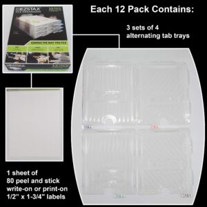 EZSTAX File Organizers - Letter Size, Stackable Trays for Desk - for Office Files, Mail, Documents - 12 Pack, Clear