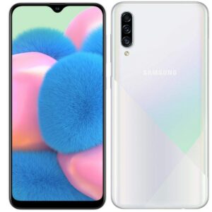 samsung galaxy a30s w/on-screen fingerprint (64gb, 4gb) 6.4", triple camera, dual sim gsm unlocked a307g/ds - us + global 4g lte international model (prism crush white, 64 gb)