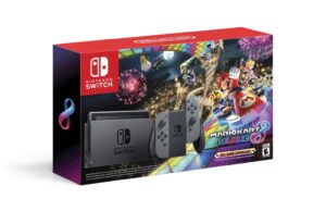 nintendo switch w/ gray joy-con + mario kart 8 deluxe (full game download) - switch