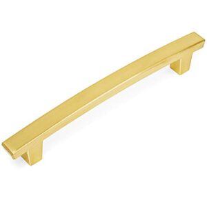 cosmas 10 pack 5238bb brushed brass contemporary cabinet hardware handle pull - 4" inch (102mm) hole centers