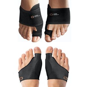 copper compression bunion relief kit - includes 1 pair each of bunion corrector cushion sleeves & bunion corrector toe splints - pads & straightens bunions, feet for men & women - small/medium