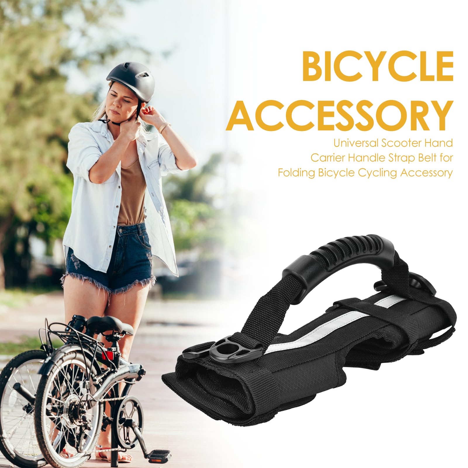 Keenso Scooter Hand Strap Belt Universal Scooter Hand Carrier Handle Strap Belt for Folding Bicycle Cycling Accessory