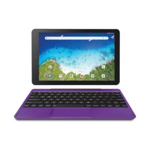 rca 10" viking pro (2-in-1) laptop tablet with detachable keyboard - 32gb | android 8.1 (go edition) - (rct6a03w13f1h) (purple)