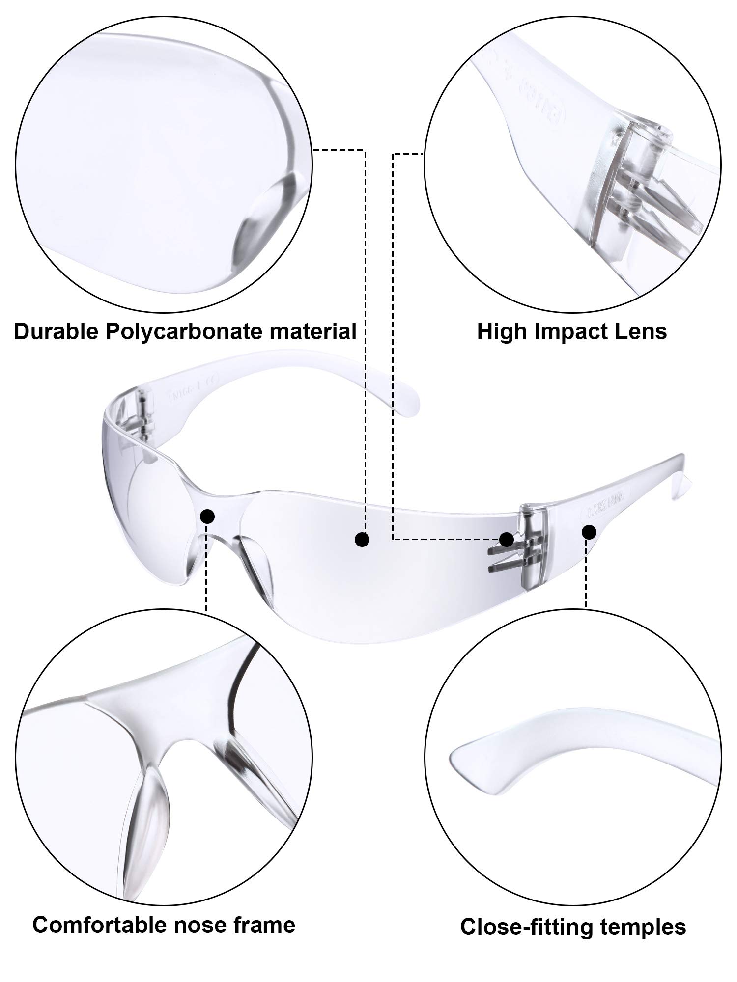 Frienda 24 Pieces Polycarbonate Eyewear Glasses Impact Resistant Lens, One Size for Eyes(Clear)