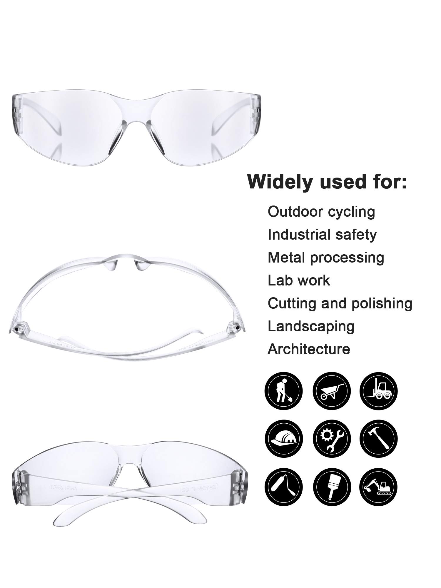 Frienda 24 Pieces Polycarbonate Eyewear Glasses Impact Resistant Lens, One Size for Eyes(Clear)