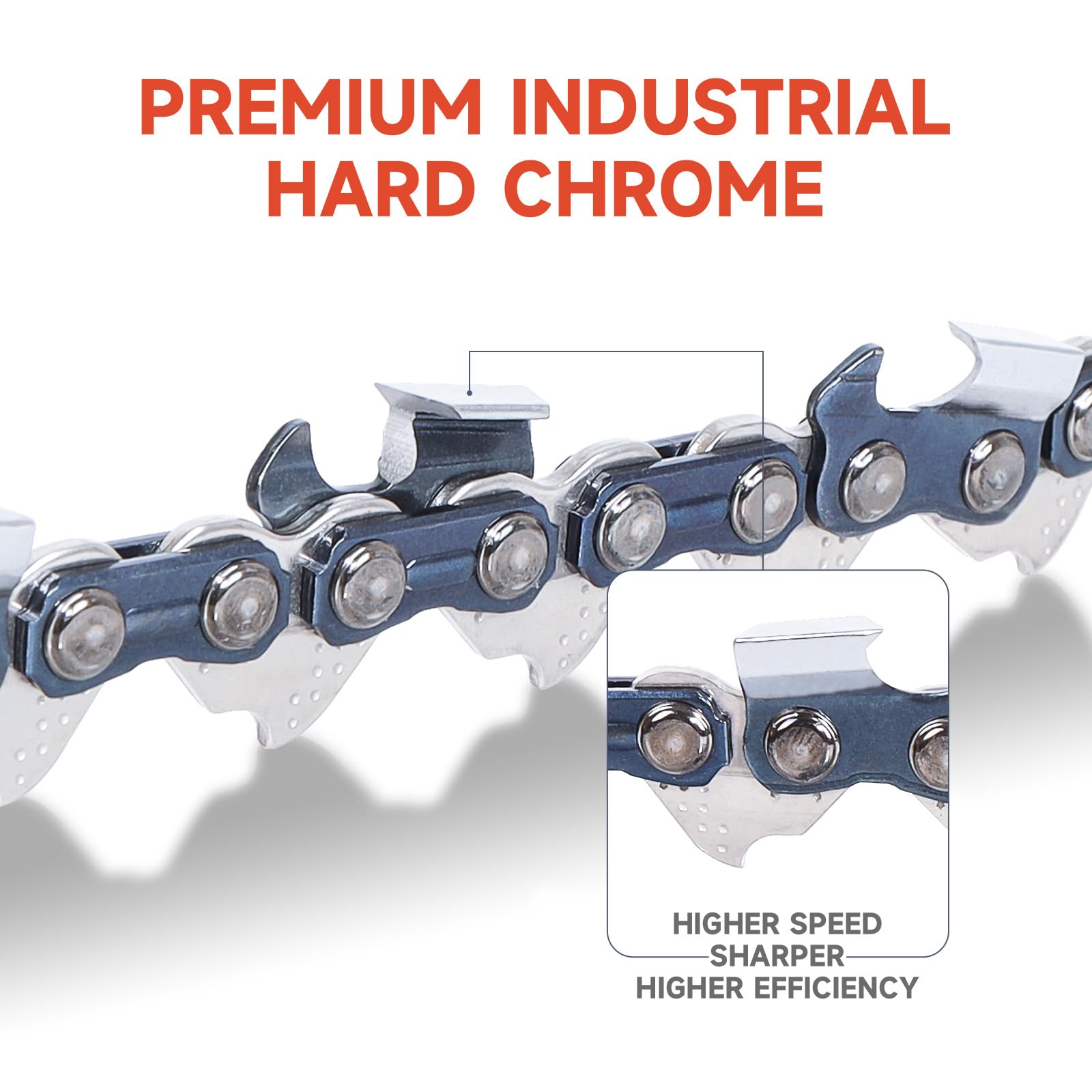 Dunhil 2-Pack 20 inch Chainsaw Chains 3/8" LP Pitch 050'' Gauge 72 Drive Links for Husqvarna 455 Rancher 455 pro 460 rancher 555, for Stihl 33rs 72 MS260 MS290 MS391