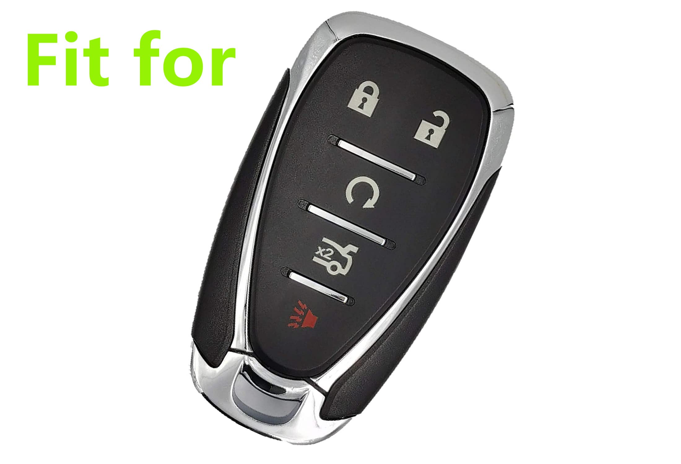 Silicone Smart Key Fob Cover Case Protector Keyless Remote Holder for 2016-2024 Chevy Malibu Camaro Trax Traverse Sonic Cruze Volt Equinox Spark HYQ4EA