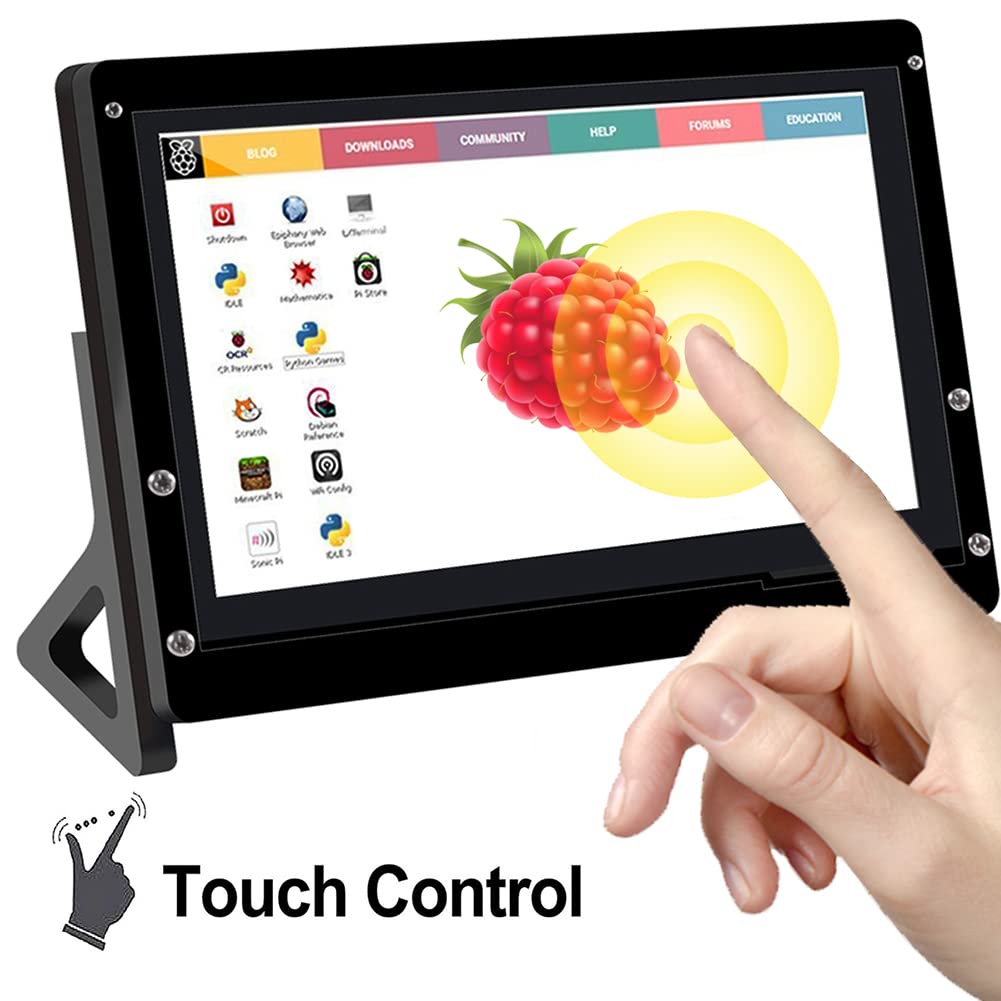 DORHEA for Raspberry Pi 7" Touch Screen Monitor Module 7 inch IPS Display Portable Touchscreen Computer 1024X600 Game Monitor for Pi 4/3/2/ Zero/B B+,Support Raspbian Ubuntu Xbox /PS4 /Mac iOS/Win10