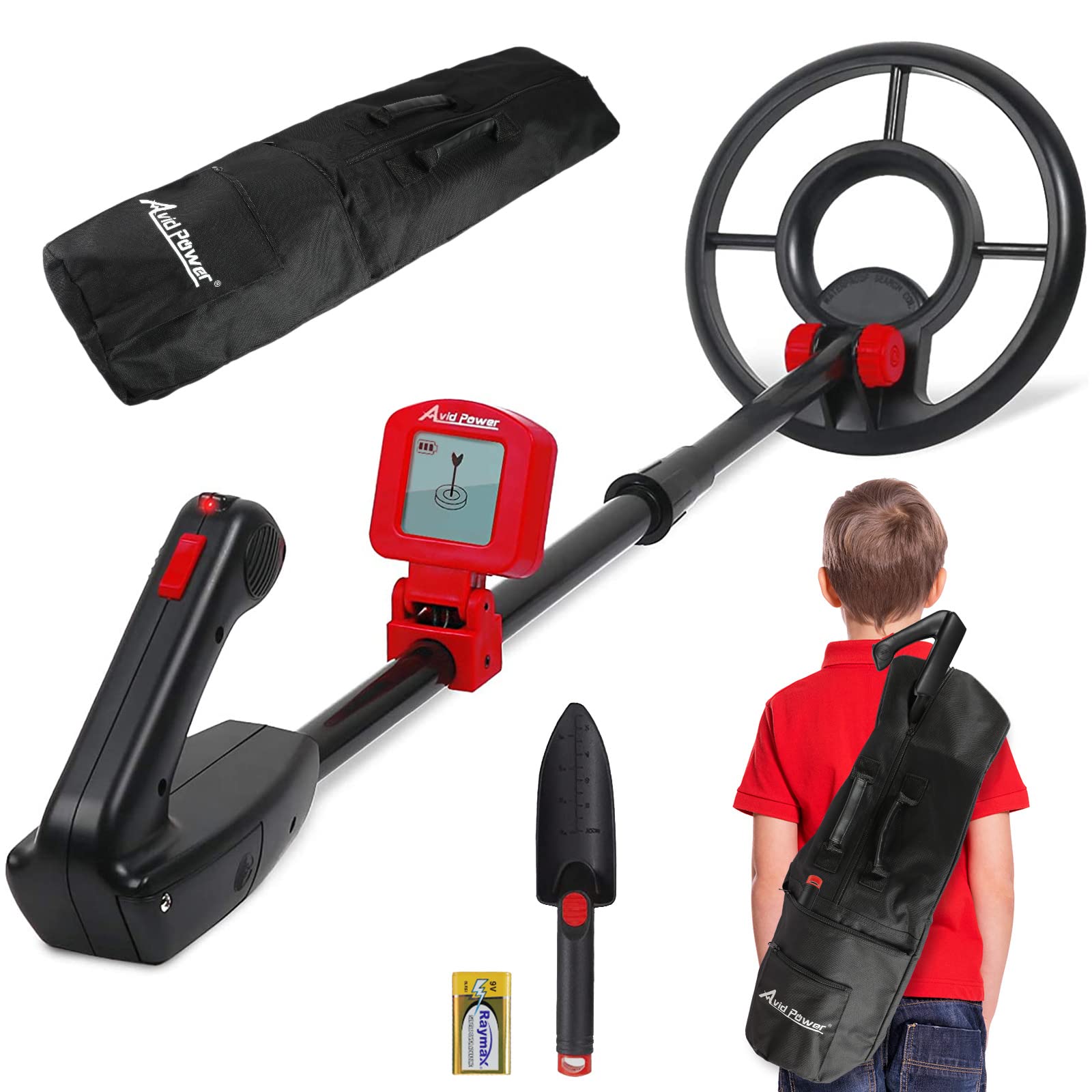 AVID POWER Metal Detector for Kids, Kid Metal Detectors 28"-35" Adjustable Stem Metal Detectors with 7.4" Waterproof Coil, Lightweight Gold Detector for Junior & Youth, Gifts for Boys and Girls