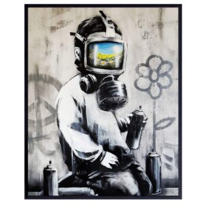 Banksy Urban Street Mural 8x10 Wall Decor Picture - Contemporary Modern Art Graffiti Decoration for Home, Apartment, Office, Bedroom, Dorm, Living Room - Gift for Women, Teens