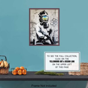 Banksy Urban Street Mural 8x10 Wall Decor Picture - Contemporary Modern Art Graffiti Decoration for Home, Apartment, Office, Bedroom, Dorm, Living Room - Gift for Women, Teens