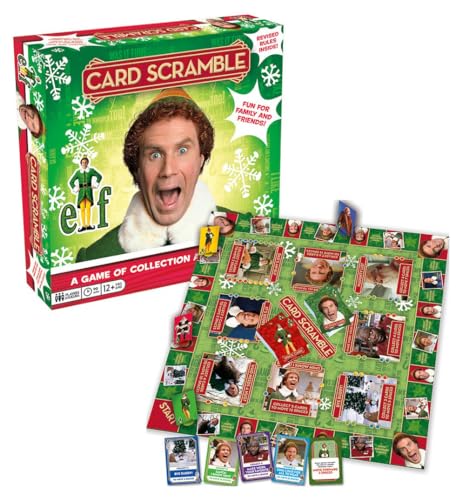 AQUARIUS Elf Card Scramble Board Game - Fun Family Christmas Party Game for Kids, Teens & Adults - Entertaining Game Night Gift - Officially Licensed Elf the Movie Merchandise