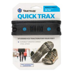 Yaktrax Quick Trax Studded Traction Shoe Bands (1 Pair), Black