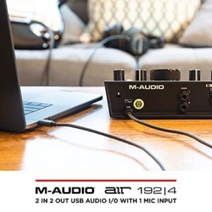 M-Audio AIR 192x4 USB C Audio Interface for Recording, Podcasting, Streaming with Studio Quality Sound, 1 XLR in and Music Production Software