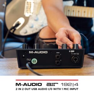 M-Audio AIR 192x4 USB C Audio Interface for Recording, Podcasting, Streaming with Studio Quality Sound, 1 XLR in and Music Production Software