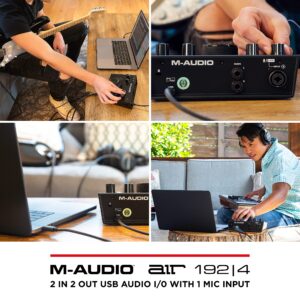 M-Audio AIR 192x4 USB C Audio Interface for Recording, Podcasting, Streaming with Studio Quality Sound, 1 XLR in and Music Production Software