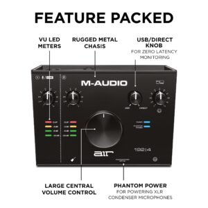 M-Audio AIR 192x4 USB C Audio Interface for Recording, Podcasting, Streaming with Studio Quality Sound, 1 XLR in and Music Production Software