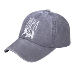 waldeal men's papa bear embroidered baseball cap, washed denim adjustable dad hat