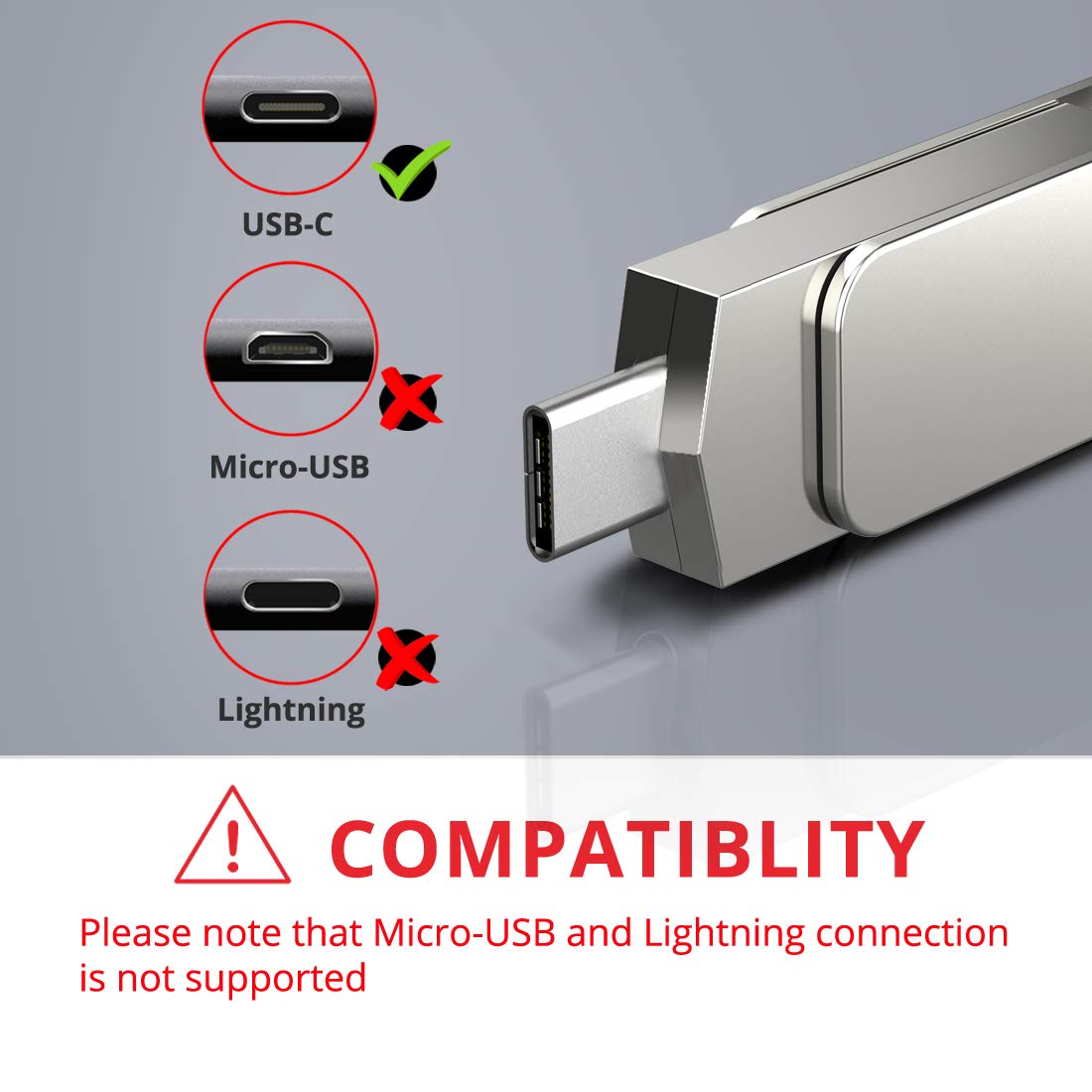 MOSDART 128GB Fast USB C Flash Drive 2 in 1 OTG USB C to USB A 3.1 Dual Thumb Drive Metal Memory Stick for USB-C Android Phones, iPhone 15, MacBook, iPad, Computers and More, Silver