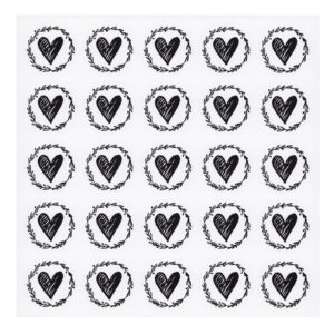 Paper Junkie 250-Pack Heart Stickers for Greeting Cards, Envelope Stickers for Wedding Invites, Thank You Cards, Letters, Clear Vinyl Save The Date Labels (1.25 in)