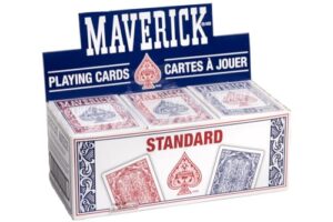 maverick playing cards, standard index, red and blue, 12 pack