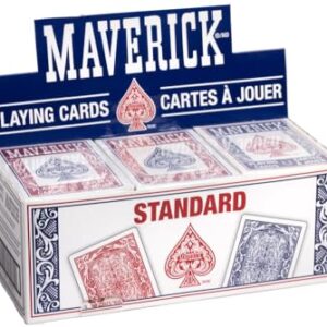 Maverick Playing Cards, Standard Index, Red and Blue, 12 Pack