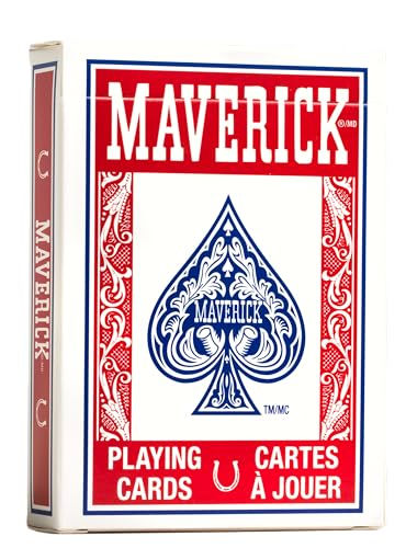 Maverick Playing Cards, Standard Index, Red and Blue, 12 Pack