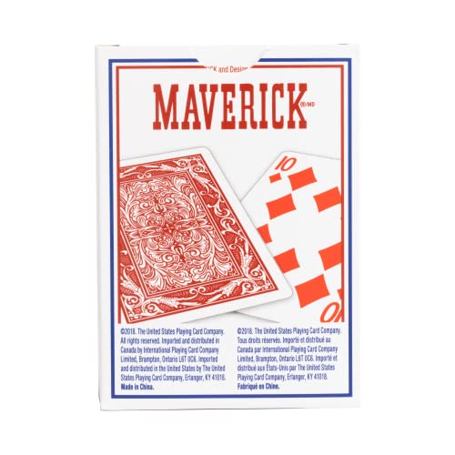 Maverick Playing Cards, Standard Index, Red and Blue, 12 Pack