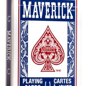 Maverick Playing Cards, Standard Index, Red and Blue, 12 Pack