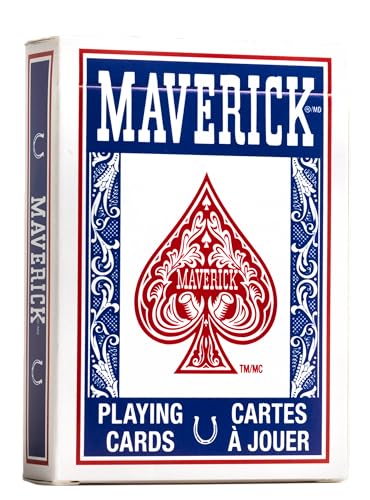 Maverick Playing Cards, Standard Index, Red and Blue, 12 Pack