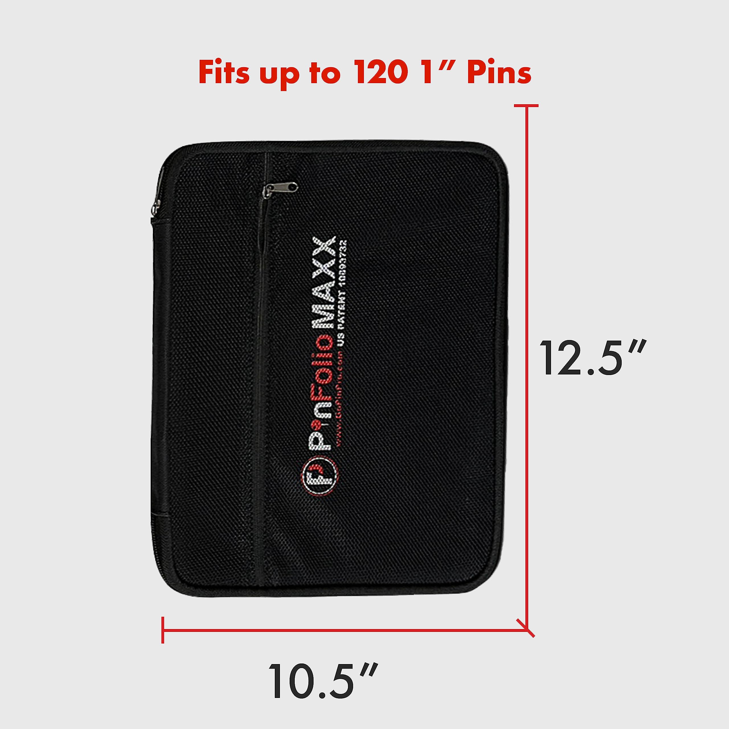 PinFolio Maxx Pin Display Bag, Lightweight & Slim Sports & Disney Pin Book Designed for Storage & Easy Trading Up to 120 1-Inch Enamel Pins (Black)