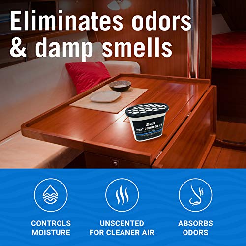 Moisture Absorber Boat Dehumidifier Moisture Absorbers Charcoal Smell Remover to Get Rid of Damp Smell & Humidity | No Refill for Basement, Closet, Home, RV or Boating Unscented Fragrance Free 2 Pack