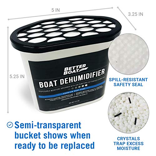 Moisture Absorber Boat Dehumidifier Moisture Absorbers Charcoal Smell Remover to Get Rid of Damp Smell & Humidity | No Refill for Basement, Closet, Home, RV or Boating Unscented Fragrance Free 2 Pack