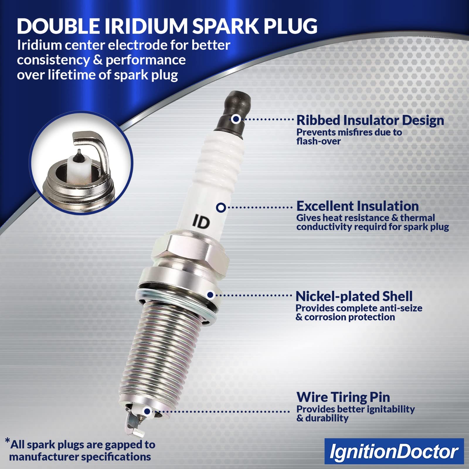 IgnitionDoctor Ignition Coil and Double Iridium Spark Plug Pack Of 6 Compatible with select 2003-2014 Tacoma, 4Runner, FJ Cruiser, Tundra 4L V6 90919-02248 UF-495