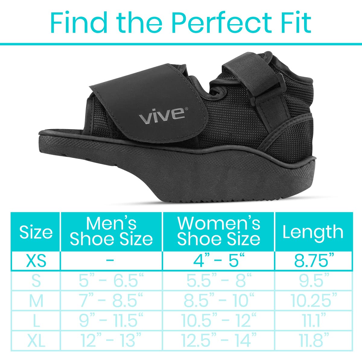 Vive Offloading Post-Op Shoe - Forefront Wedge Boot for Broken Toe Injury - Non Weight Bearing Medical Recovery for Foot Surgery, Hammer Toes, Bunion, Feet Walking Orthopedic (Men 7-9, Women 8.5-10)