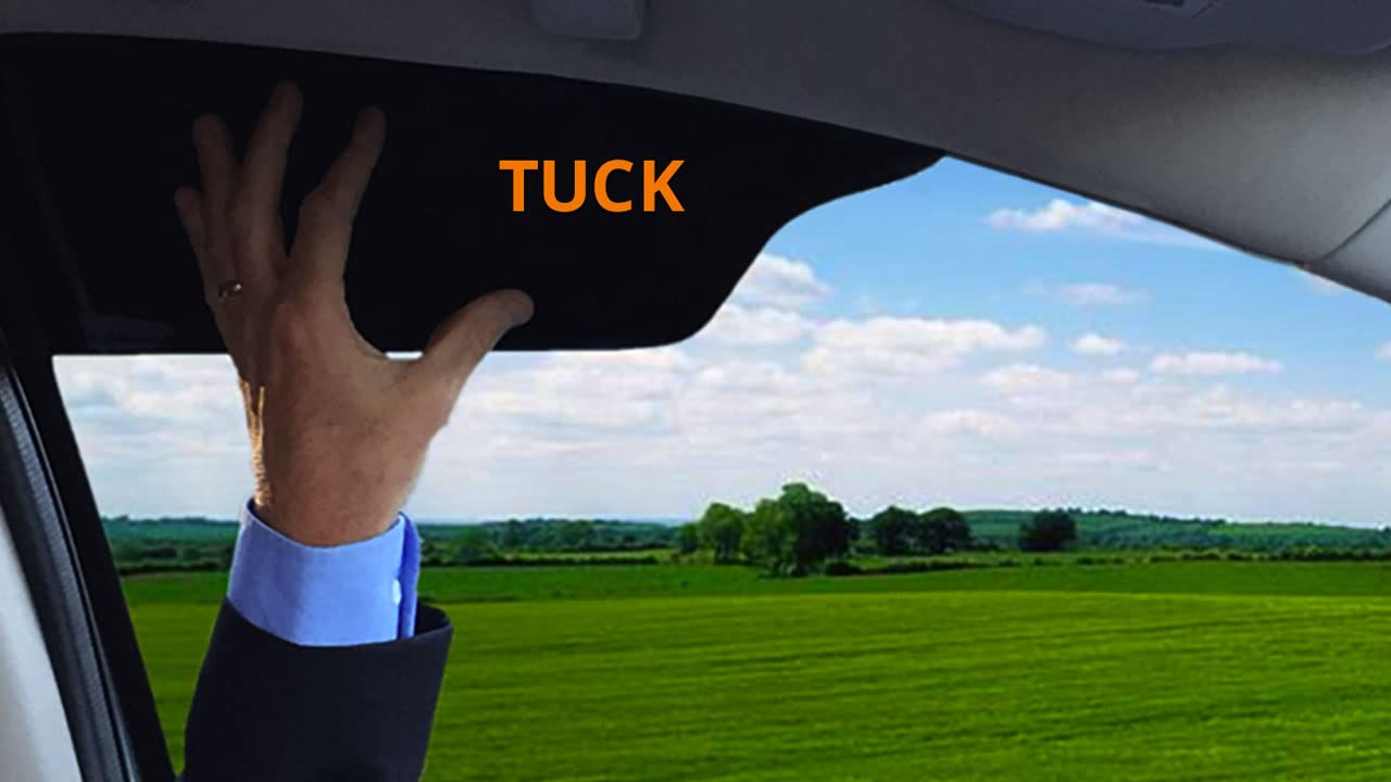 TuckVisor Limo Tint Sun Visor Sunshade Extender for Car Window Windshield Sun Shade Anti-Glare Car Sun Visor Protects from Sun Glare, Snow Blindness, UV Rays, Universal for Cars, SUVs, Trucks 1 Pack