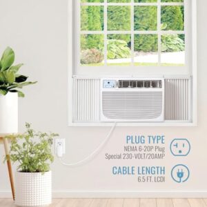 Keystone 25,000 BTU Window Air Conditioner and Dehumidifier, 230V, Window AC Units for Apartment, Living Room, Garage and Large Rooms up to 1500 Sq.Ft., Window Unit Air Conditioner with Remote Control