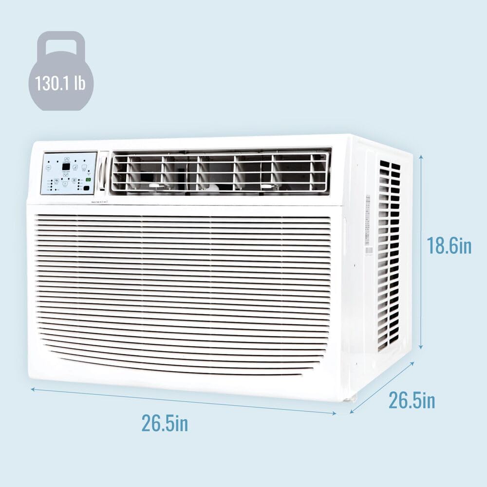 Keystone 25,000 BTU Window Air Conditioner and Dehumidifier, 230V, Window AC Units for Apartment, Living Room, Garage and Large Rooms up to 1500 Sq.Ft., Window Unit Air Conditioner with Remote Control