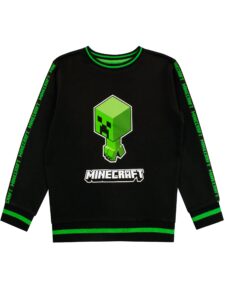 minecraft boys creeper sweatshirt size 12 black