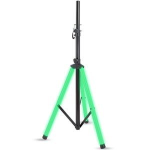 gemini sound stl-500 professional audio equipment foldable collapsible adjustable dj pa system party universal speaker stands, remote controlled multicolor led tripod legs lightshow