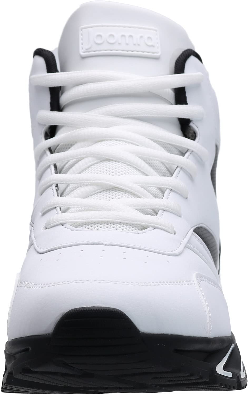 Joomra Men's Basketball Shoes White for Walking Jogging Gym Fitness Travel Stylish Lace up High Mid Top Cushion Trainer Athletic Sneakers Size 11