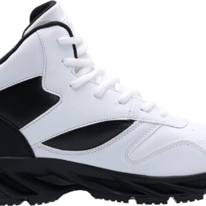 Joomra Men's Basketball Shoes White for Walking Jogging Gym Fitness Travel Stylish Lace up High Mid Top Cushion Trainer Athletic Sneakers Size 11