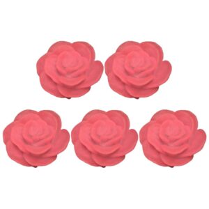 uonlytech 5 pcs flameless candle flower night light led tea lights waterproof floating rose for pool garden fish tank wedding party decor pink