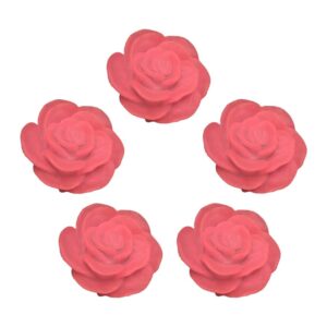 Uonlytech 5 Pcs Flameless Candle Flower Night Light LED Tea Lights Waterproof Floating Rose for Pool Garden Fish Tank Wedding Party Decor Pink